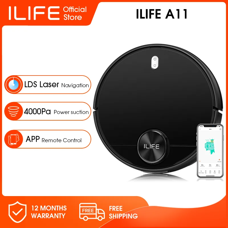 ILIFE-Robot-aspirador-A11-succi-n-de-4000Pa-sistema-l-ser-aplicaci-n-de ...