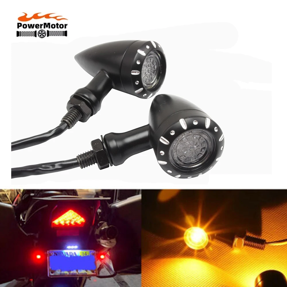 New-Motorcycle-LED-Turn-Signal-Light-Bullet-Moto-flashing-Light ...