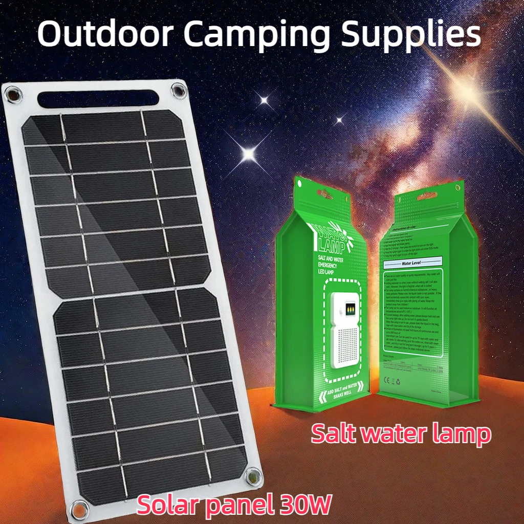 USB-Solar-Panel-30W-with-Waterproof-Outdoor-Hiking-and-Camping-Portable ...