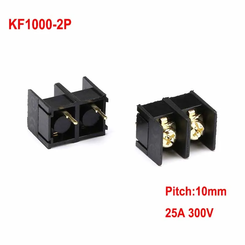 10 pçs/lote kf1000 2p passo 10mm pcb parafuso bloco terminal conector ...