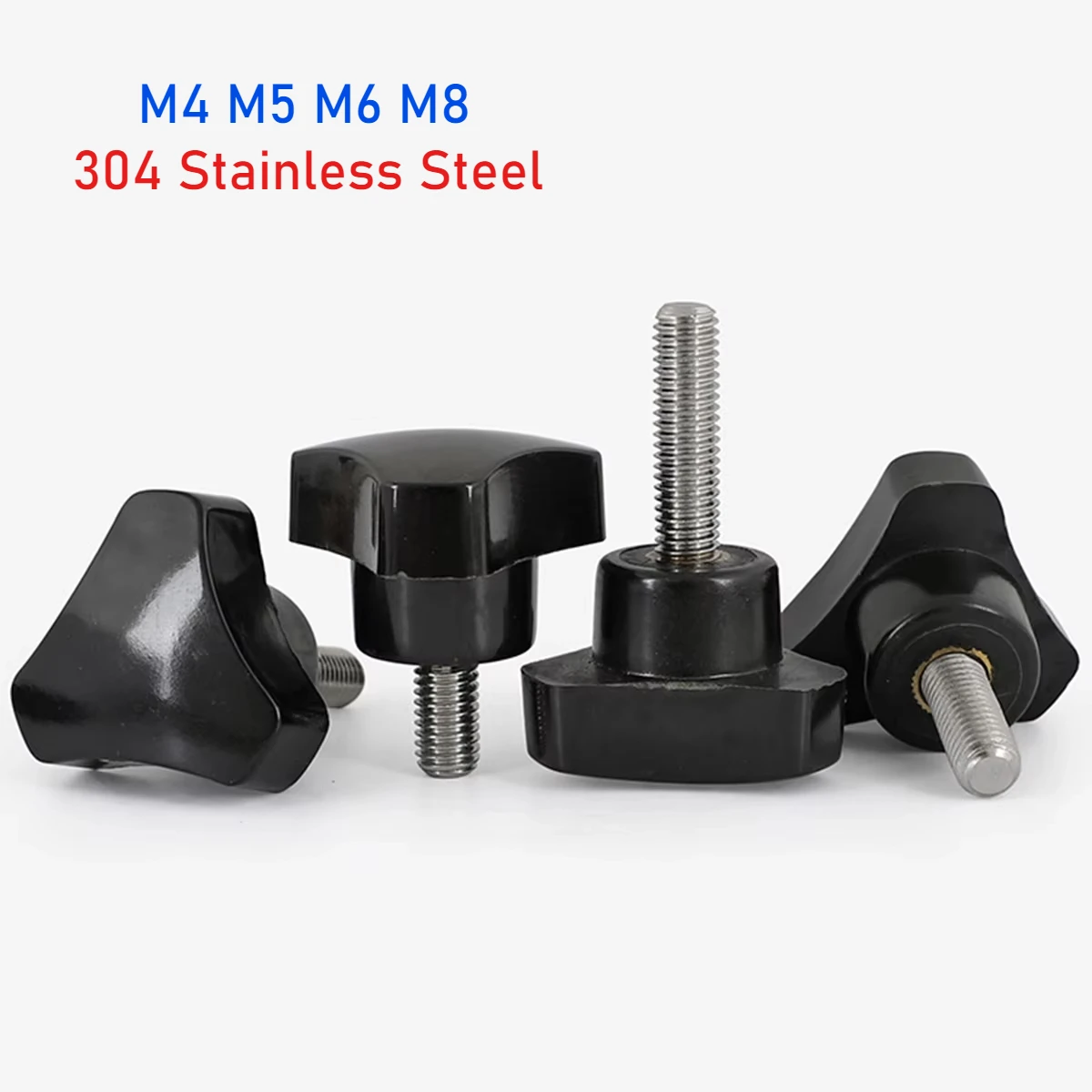 M4 M5 M6 M8 304 mango triangular de acero inoxidable mango de baquelita ...