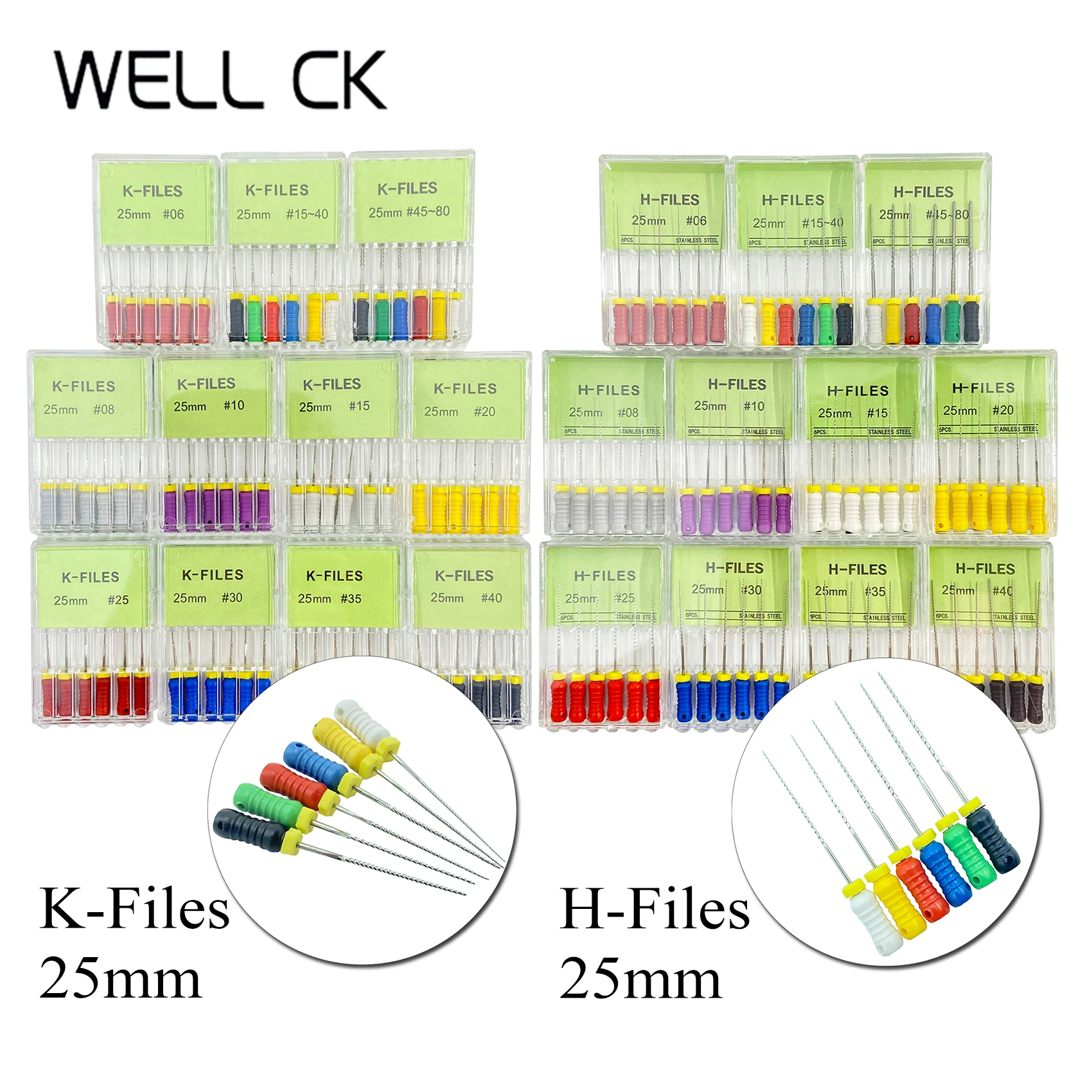 Dental Tools Root Cannal Endo H File 25mm K File 25mm Stainless Steel ...