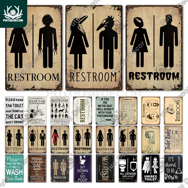 Vintage Restroom Signs