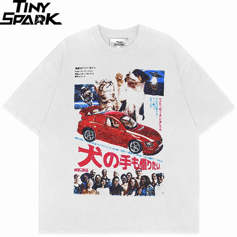 2024-Tshirt-Streetwear-Japanese-Kanji-Dog-Cat-Graphic-T-Shirt-Men ...