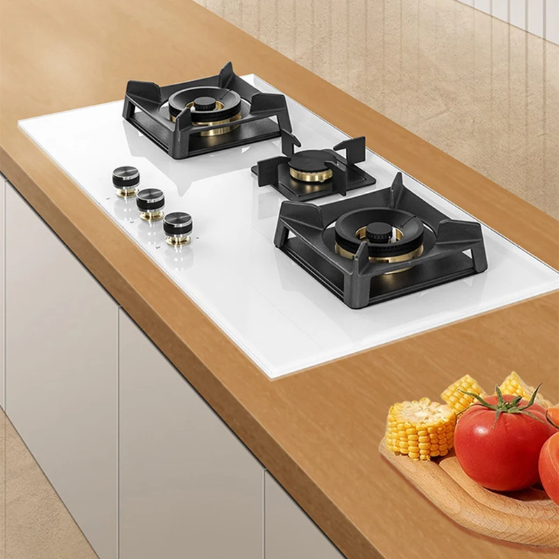 Kitchen Appliances Gas Cooker LPG Smart White Gas Cooktops Glass Top ...