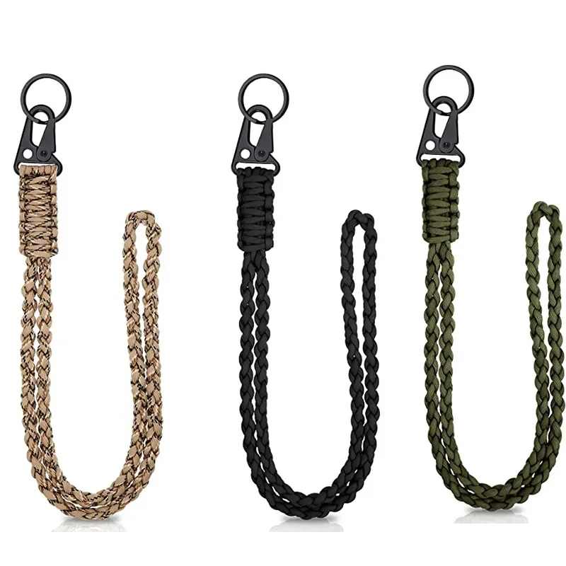 Heavy-Duty-Braided-Paracord-Lanyard-Keychain-Parachute-Rope-Necklace ...