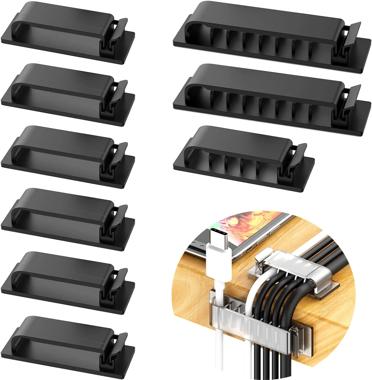 Cable-Organizer-Self-Adhesive-Cable-Clips-USB-Cable-Management-Clamp ...