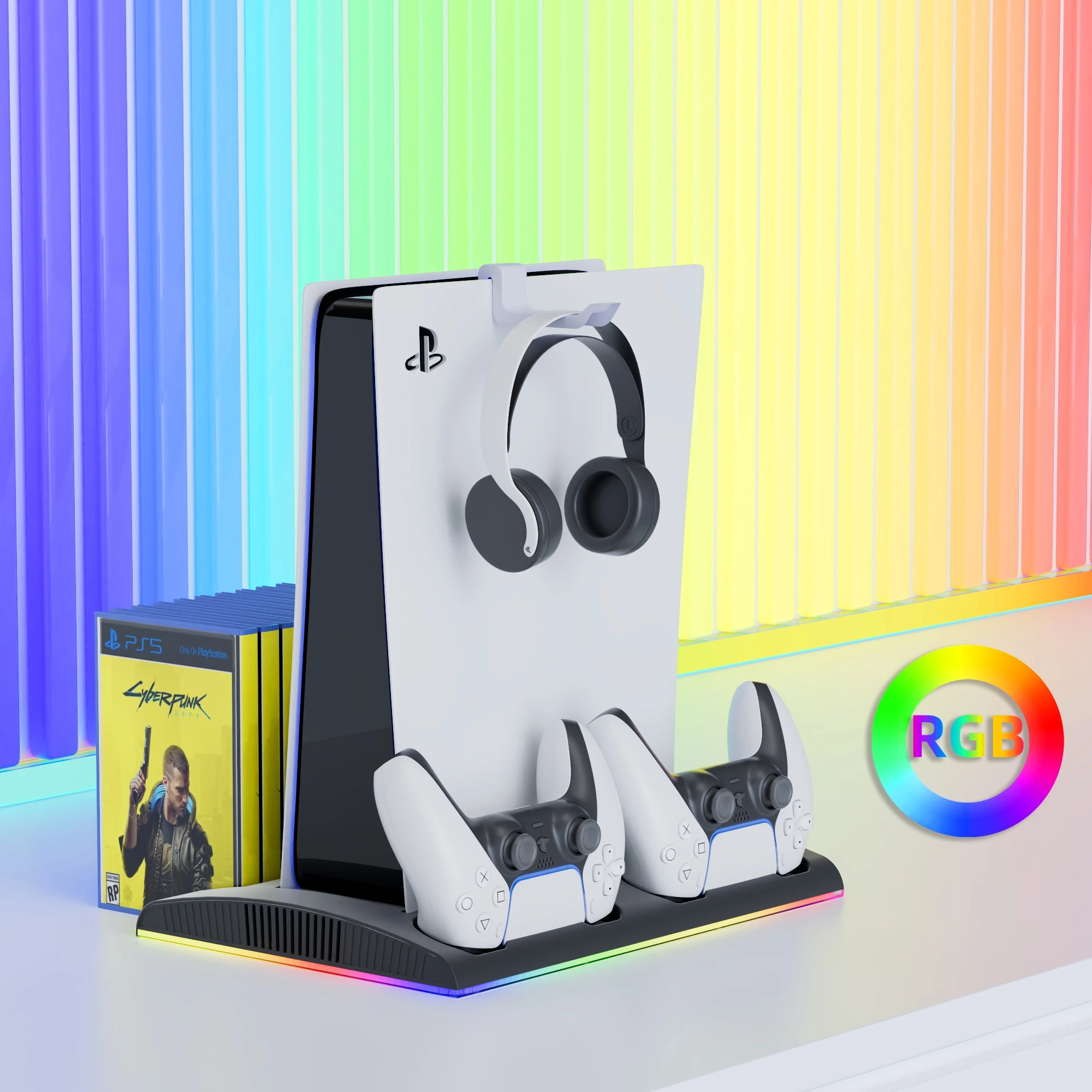 DOBE-Charging-Stand-with-Cooling-Fan-for-PS5-PS5-Slim-Console-Dual ...