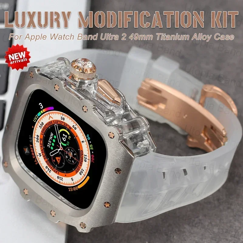 Luxury-Titanium-Alloy-Mod-Kit-For-Apple-Watch-Ultra-2-49mm-Transparent ...