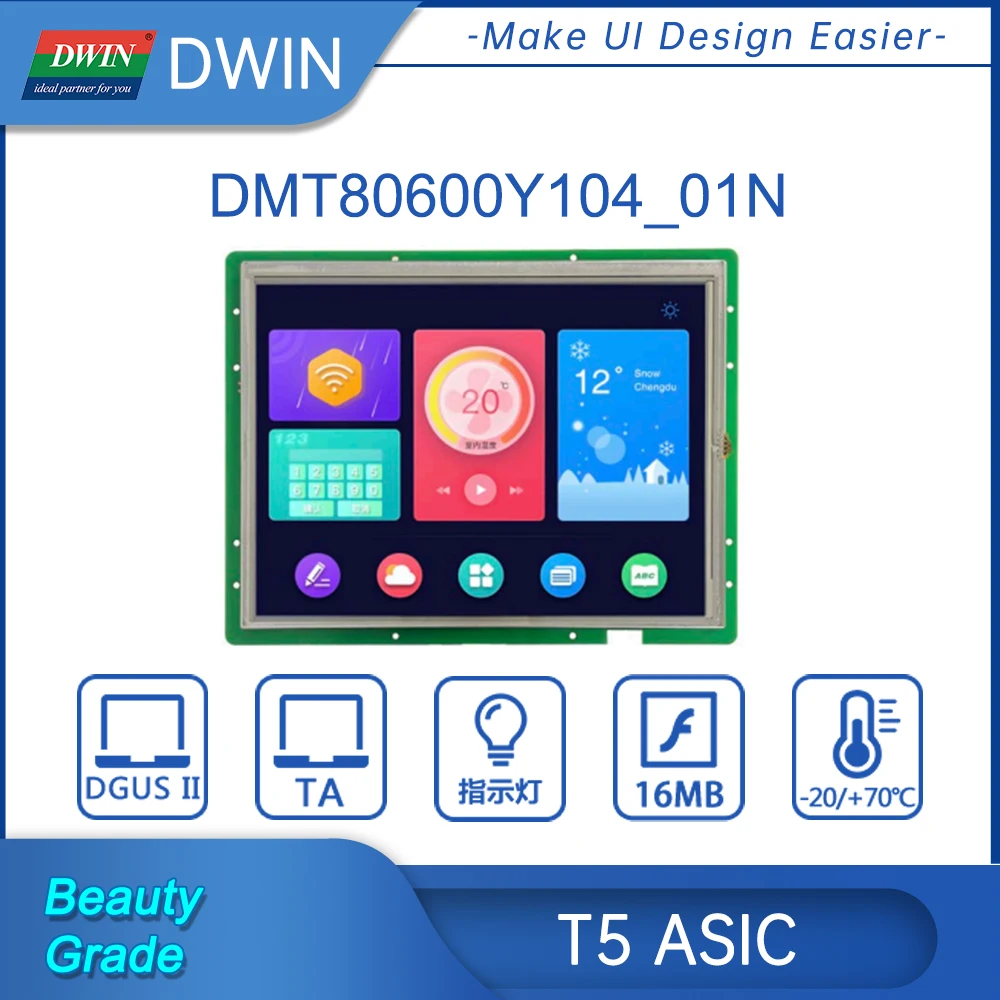 DWIN 10.4 Inch 800*600 LCD Module Smart UART TFT Display HMI Touch Panel Screen RS232/TTL ...