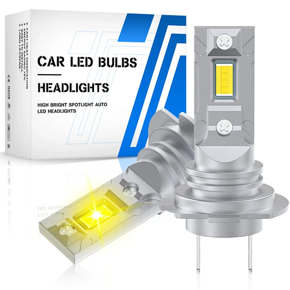 2x H7 LED Headlight Bulb Mini Wireless 20W 3000K Golden Yellow CSP for ...