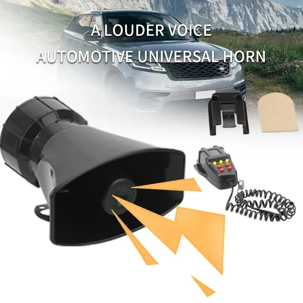 12V-7-Beep-Car-Siren-110DB-Police-Fire-Siren-Air-Horn-Amplified-Speaker ...