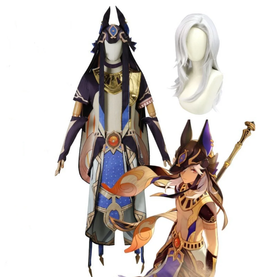 Anime Genshin Impact Cyno Cosplay Costume Jeu Dhalloween Tenue De Fête Vêtements Trajes De