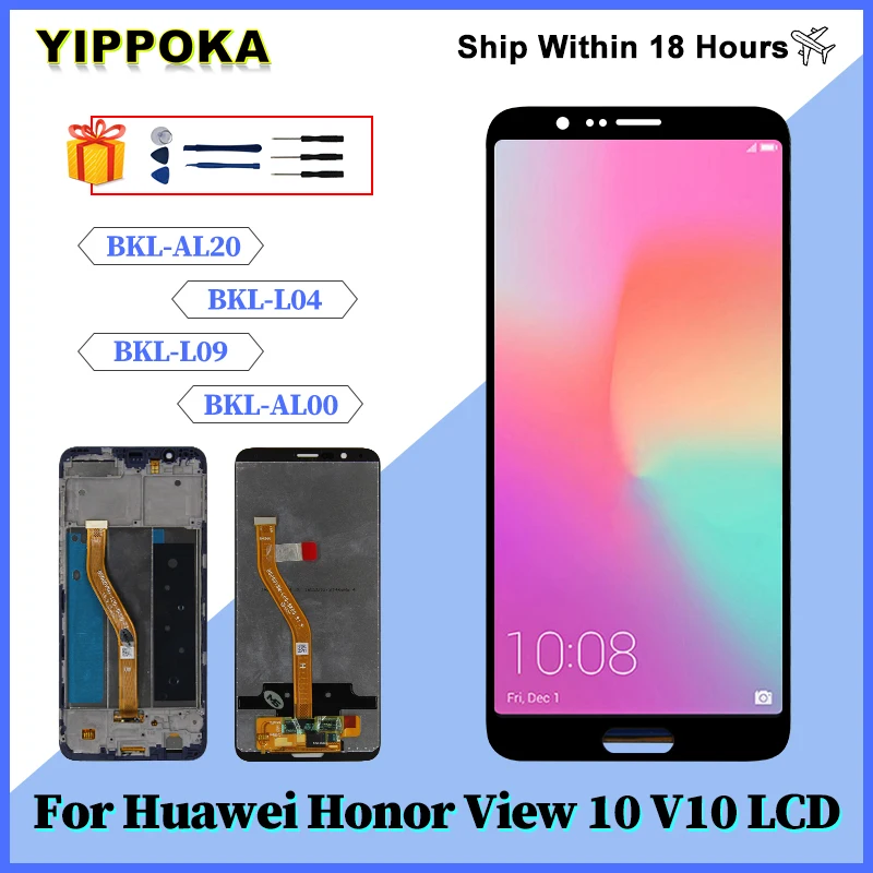 5.99" For Huawei Honor View 10 Display LCD Touch Screen Digitizer For Honor V10 LCD BKL AL20 BKL ...