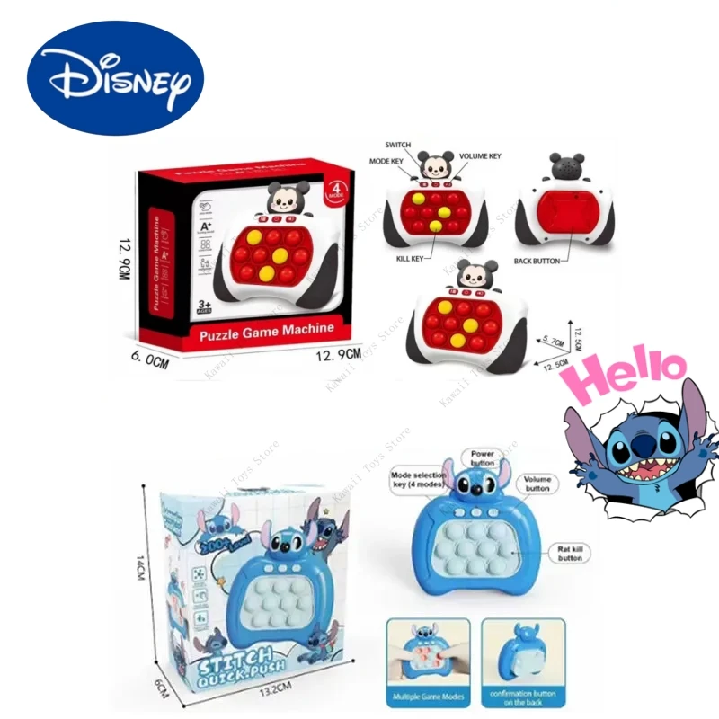 Disney-Stitch-Game-Console-para-Crian-as-Mickey-Figure-Alivie-Stress ...