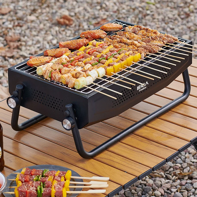 Portable-Outdoor-Barbecue-Grill-Charcoal-Folding-Barbecue-Stove-Family ...