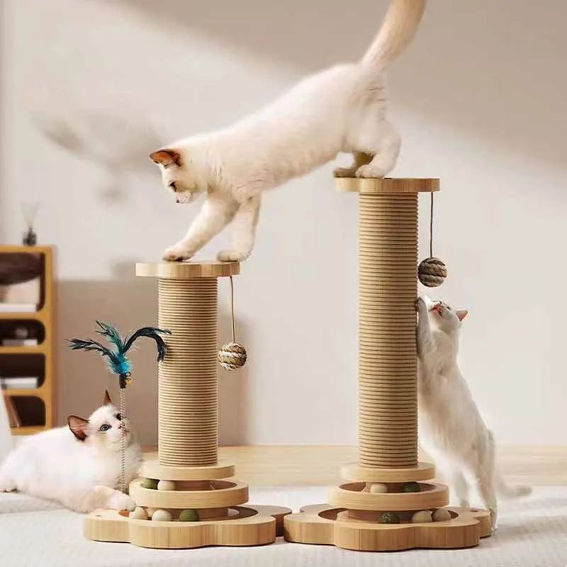 One-piece-Pet-Sisal-Scratching-Board-Cat-Toys-Solid-Wood-Cat-Climbing ...
