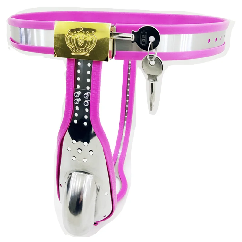 Stainless Steel Male T Type Chastity Belt Cock Cage Restraint Lockable