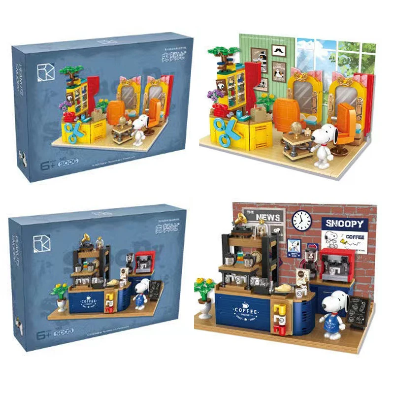HSANHE-Snoopy-Building-Blocks-Coffee-Shop-Assembly-Model-Cartoon-Dog ...