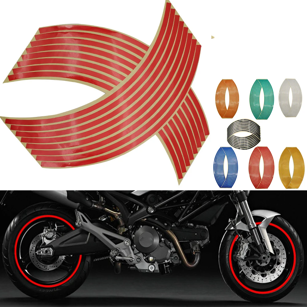 16Pcs Universal Waterproof Motorcycle Wheel Rim Reflective Stickers ...