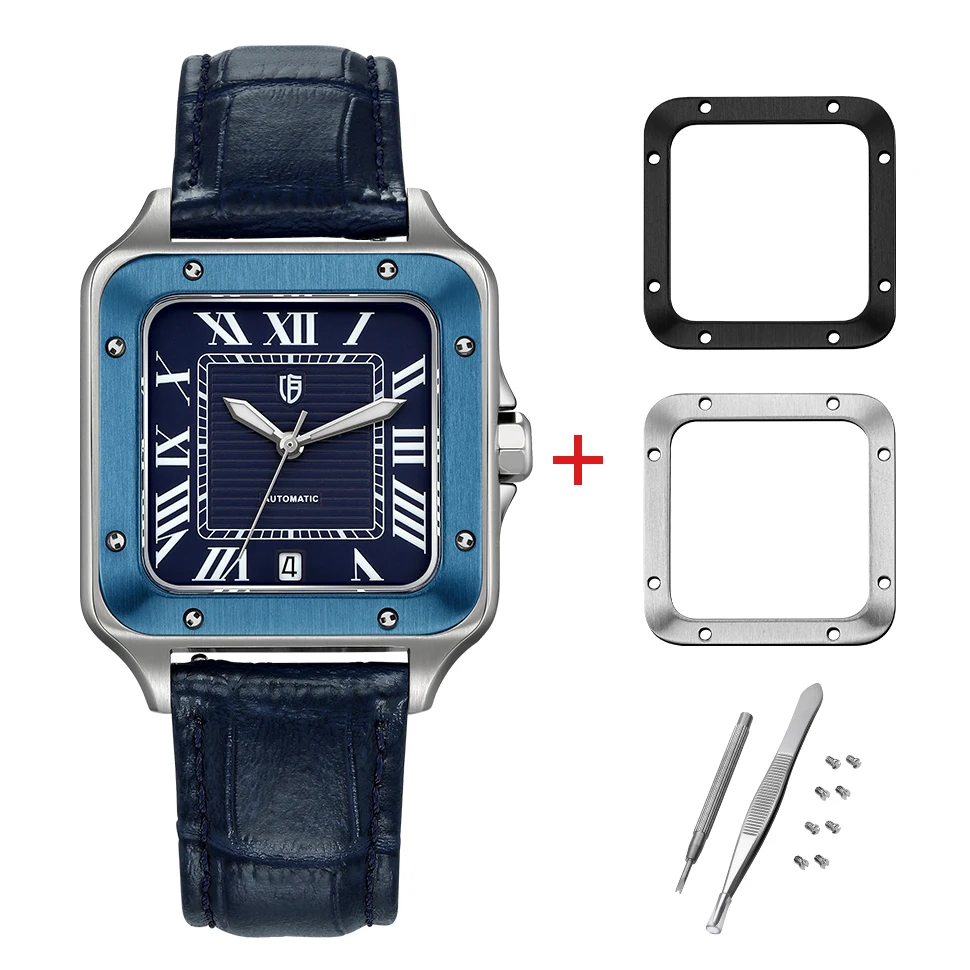 BERNY Automatic Tank Watch for Men Mechanical Miyota 8215 Men ...