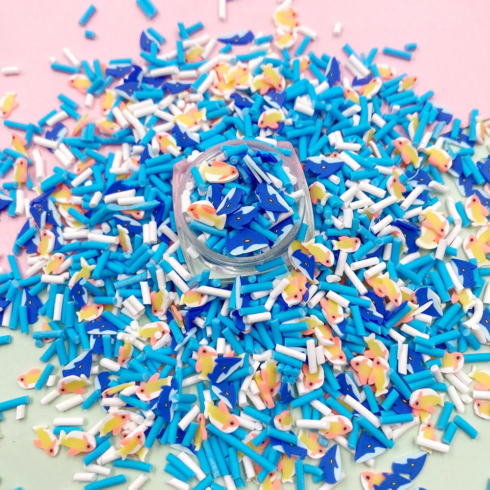 100g Mixed Cute Fish Polymer Clay Sprinkles for Crafts Slime Filling ...