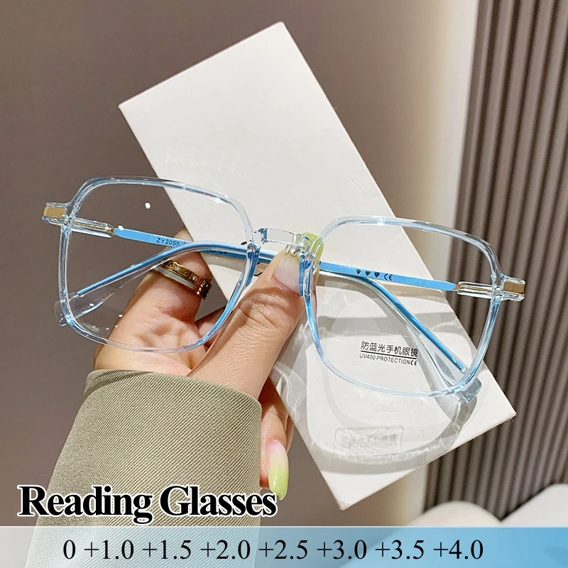 Retro Women Reading Glasses Unisex Far Sighted Eyeglasses Anti Blue ...