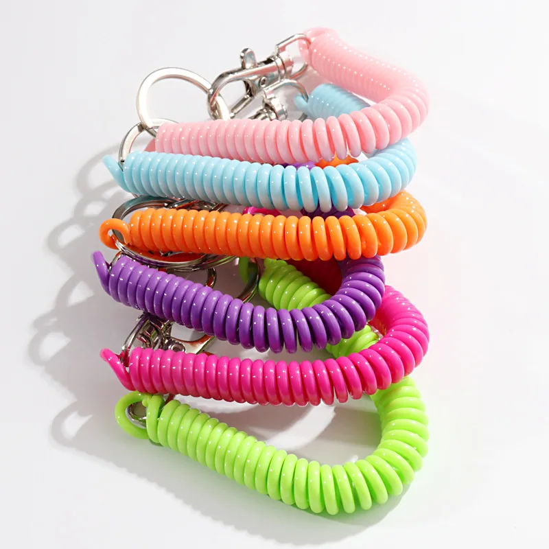 Colorful-Spring-Rope-Bag-Keychain-Hanger-With-Telescopic-Elastic-Rope ...