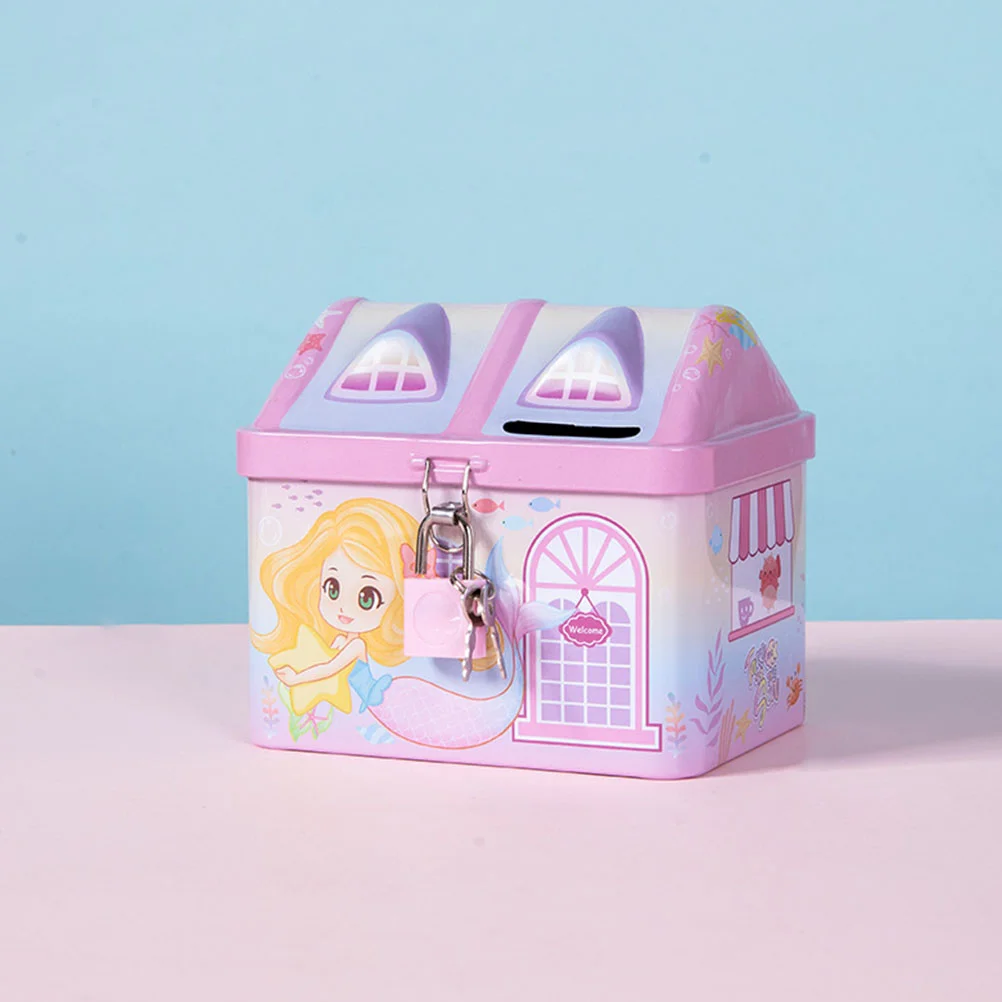 Piggy-Bank-Money-Saving-Jar-for-Kids-Lovely-House-Shaped-Tinplate-Money ...