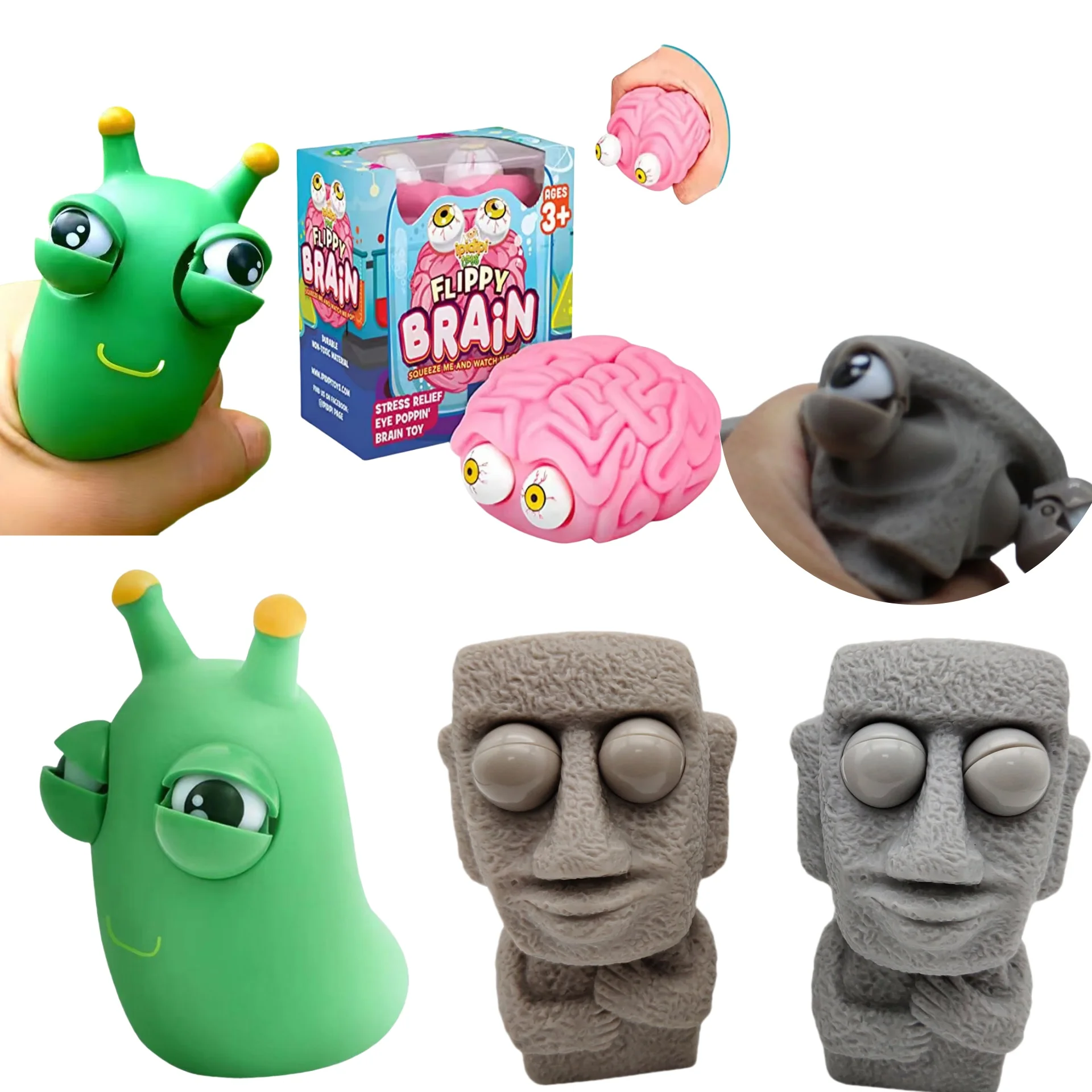 Squeezable Relieve Stress Cure Fidget Toy Cartoon Animal Pinch Toy Kids ...