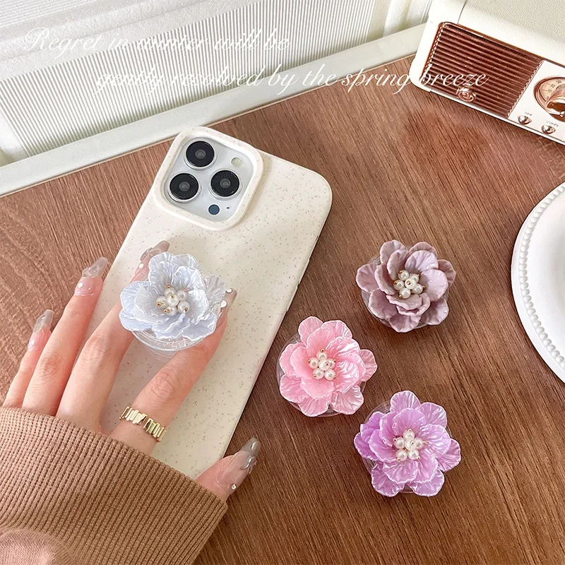 Korea 3D Conch Shell Flower Phone Holder Expanding Socket Grip Stand ...