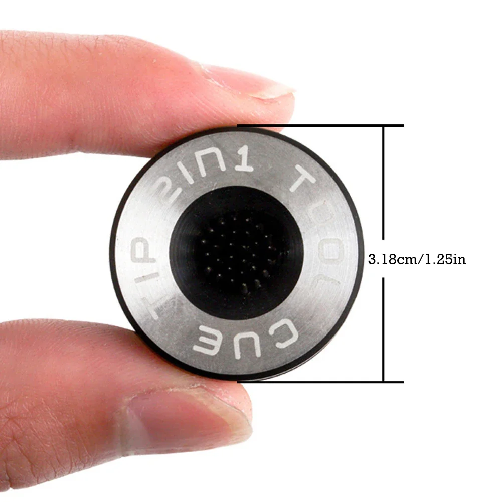 1Pc 2 in 1 Billiard Cue Tip Grinding Repair Tool Stainless Steel Round ...