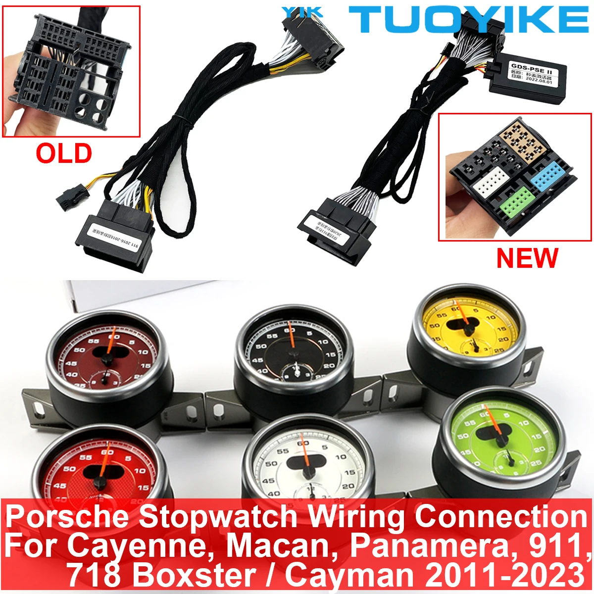 1PCS Console Dashboard Stopwatch Center Clock Compass Wiring Loom Kit ...