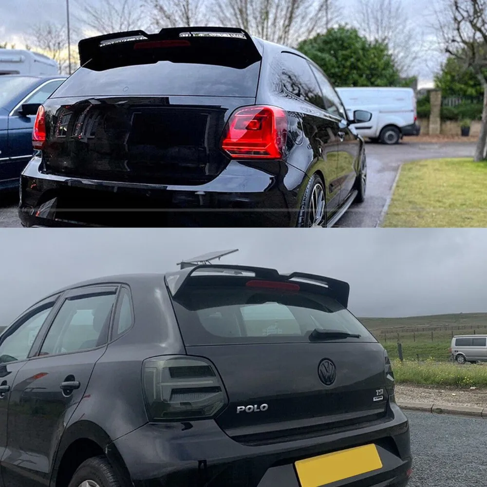 FOR VW POLO MK5 Rear Roof Lip Wing 6R 6C Petrol Hatch OTG STYLE CARBON ...