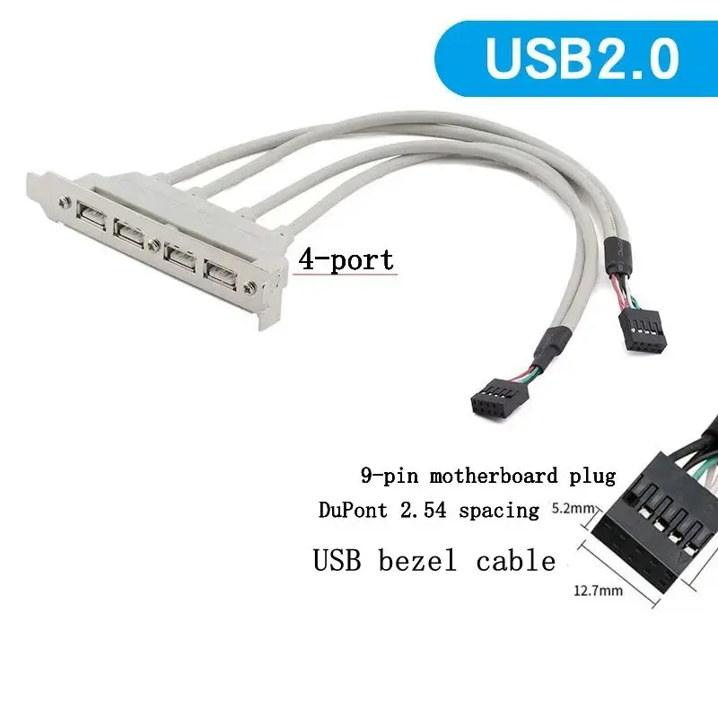 Quatro-portas-USB-Bezel-Cable-Cabo-USB-computador-Chassis-4-portas ...
