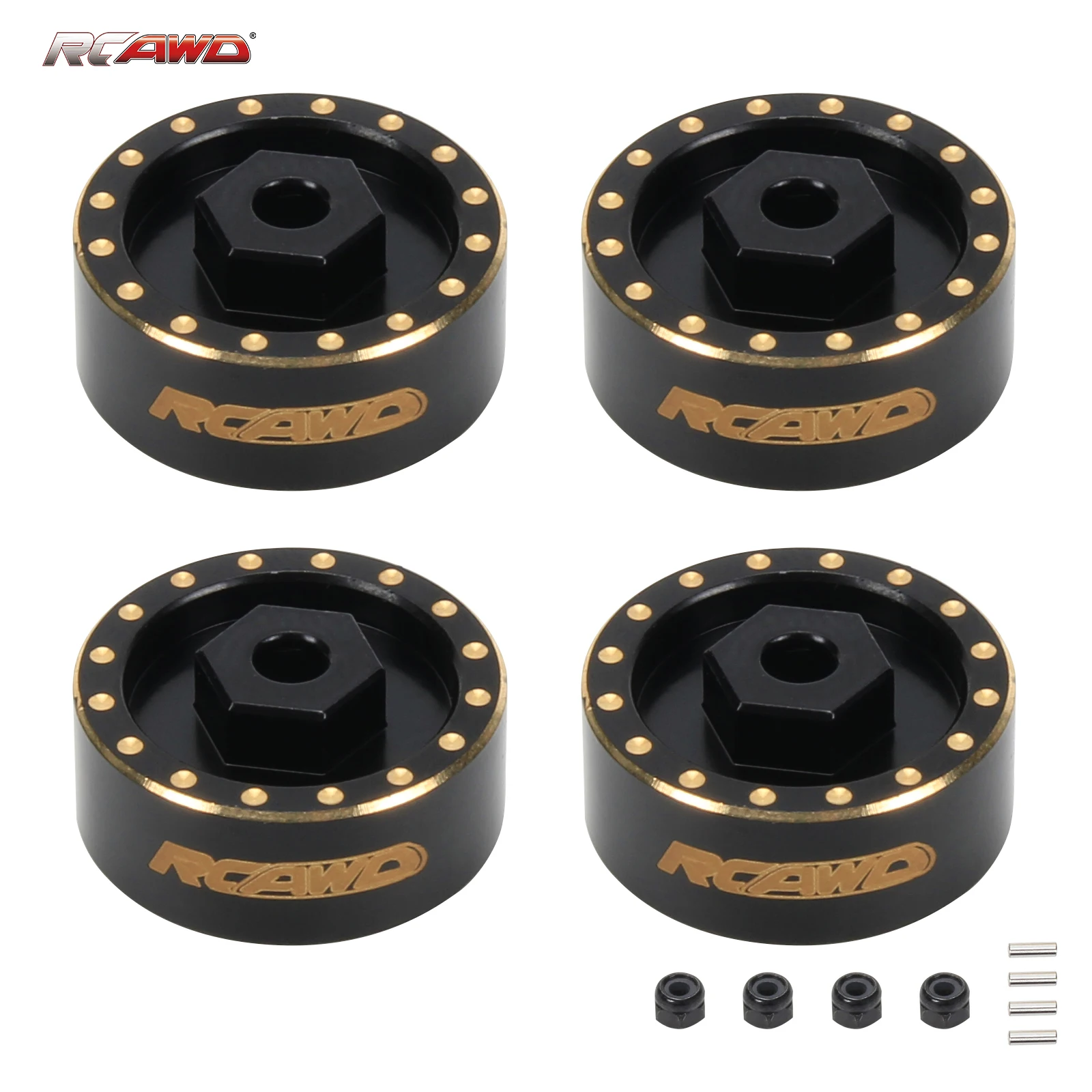 4 Pcs/set Chrome Brass Weights 9g Wheel Hex Adapter 7mm For Axial 1-24 ...