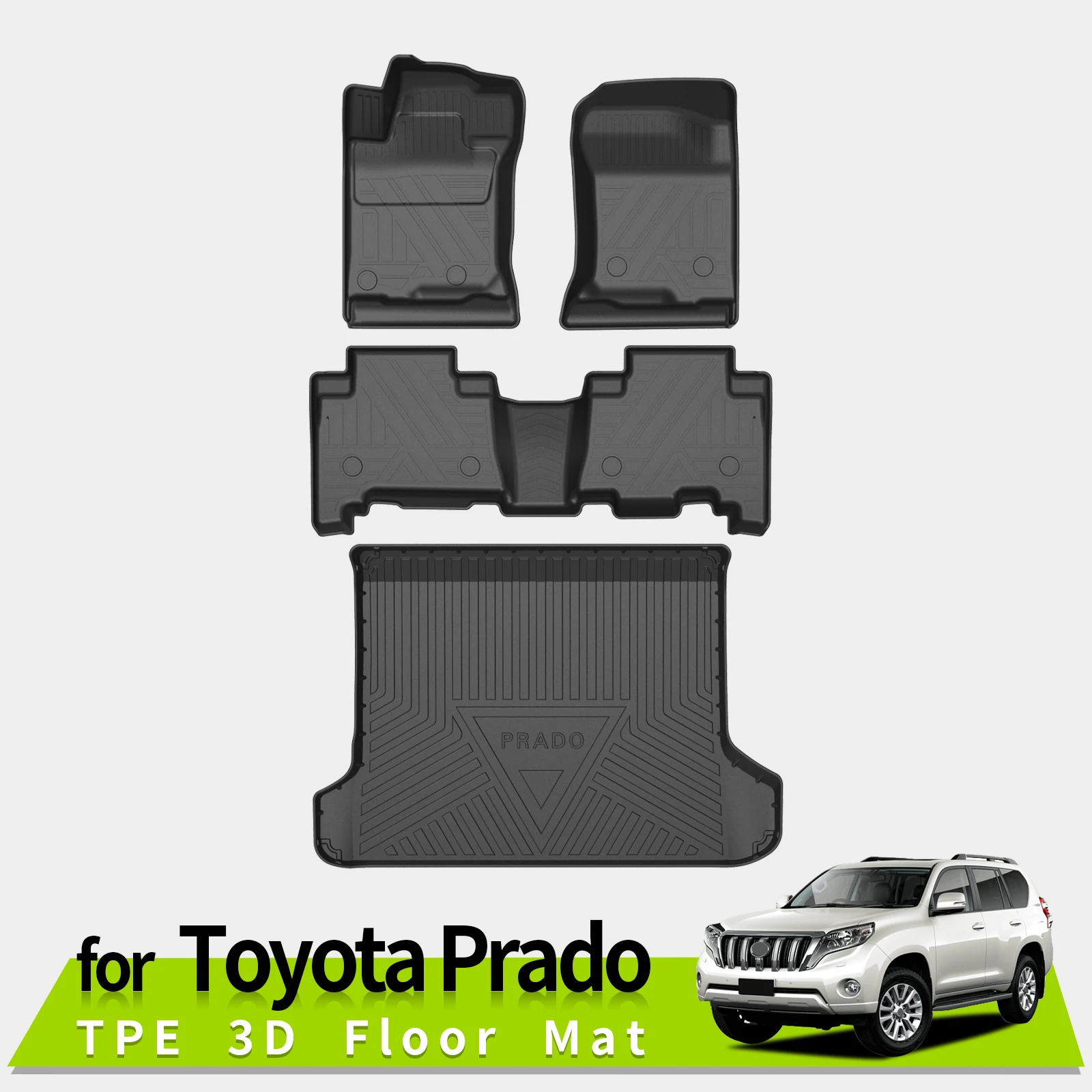 3D Floor Mats Trunk Pad for Toyota Land Cruiser Prado LC150 FJ150 150 ...