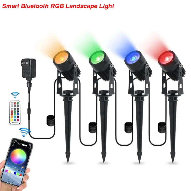 Smart-Bluetooth-RGB-Landscape-Light-3w-LED-Garden-Lamp-Waterproof-APP ...