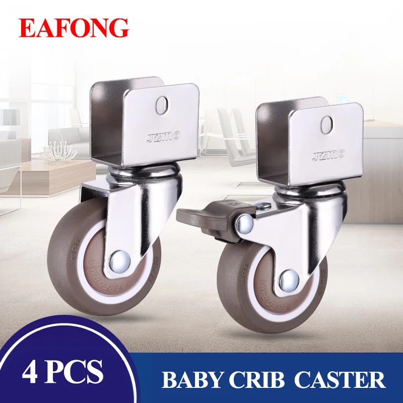 U-Shaped-Wheels-for-Baby-Crib-Bed-Move-Furniture-Soft-Rubber-Trolley ...