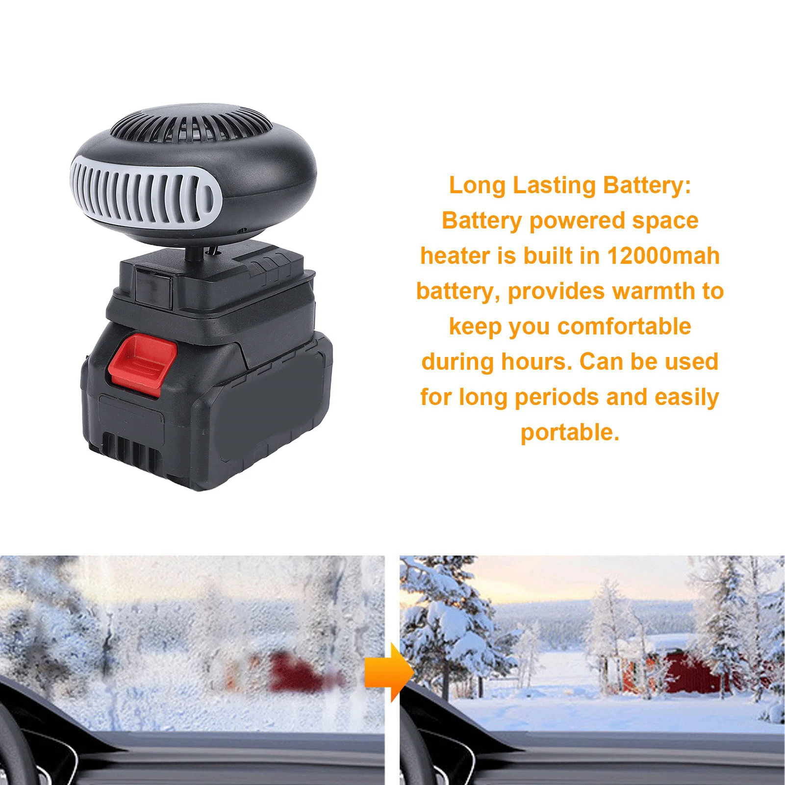 Battery Powered Space Heater 12000mAh Cordless Portable Heater Electric ...