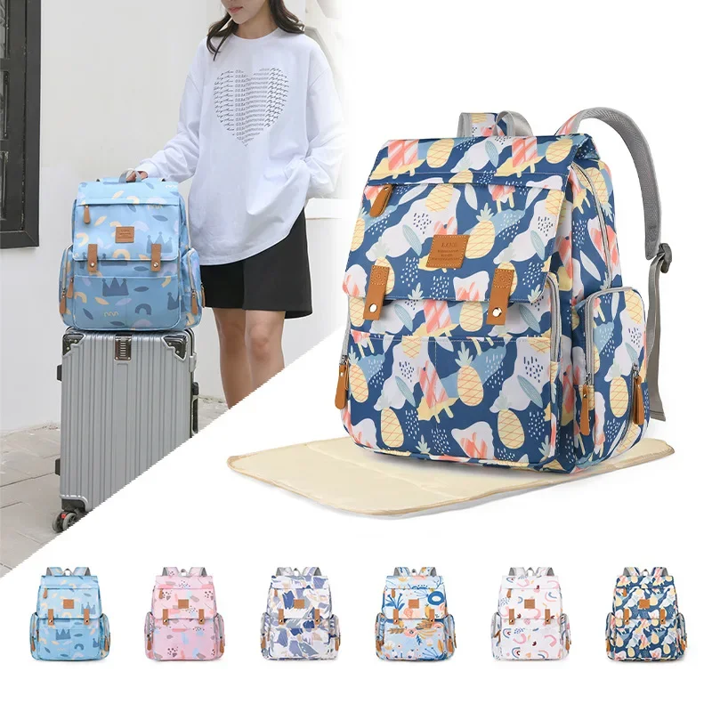 Mommy-Bag-Nylon-Printed-Fashion-Multifunctional-Mother-and-Baby-Bags ...