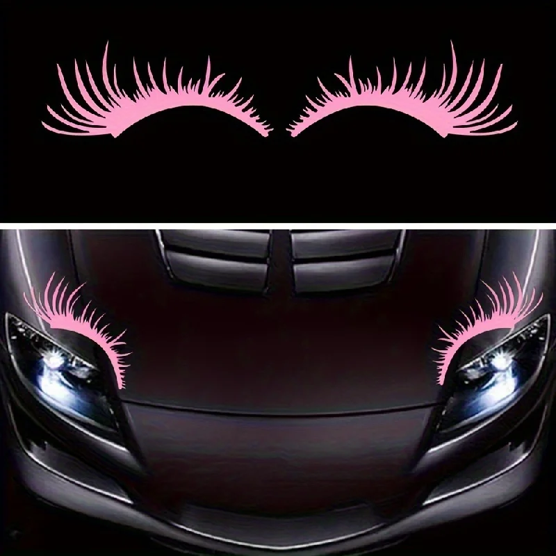 QF145-2pcs-Car-Headlights-Eyelashes-Stickers-For-Car-Truck-Light-Bumper ...
