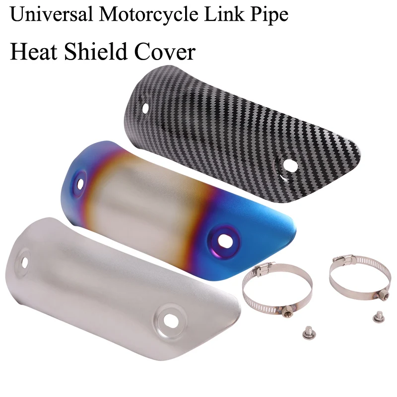 38-65MM-Universal-Motorcycle-Exhaust-Link-Pipe-Heat-Shield-Cover ...