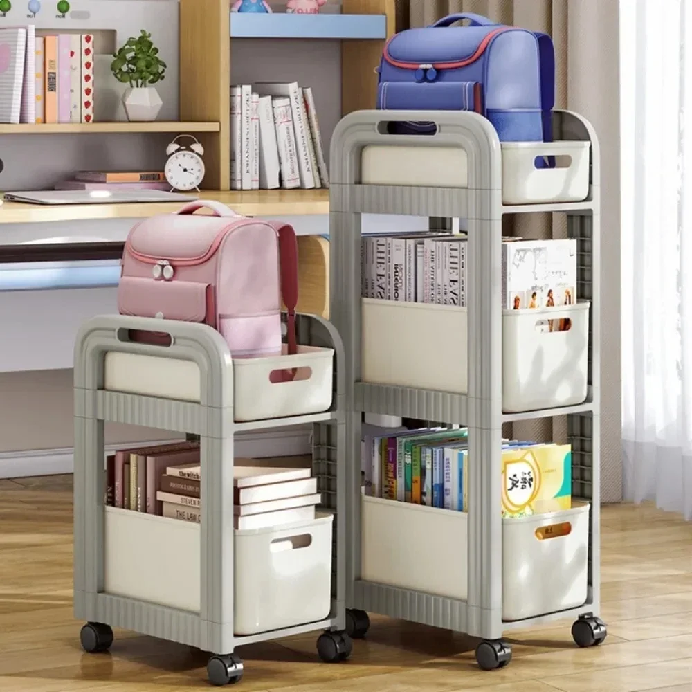 Movable-Bookshelf-Trolley-Rolling-Cart-2-Tier-Under-Table-Cart-Trolley ...