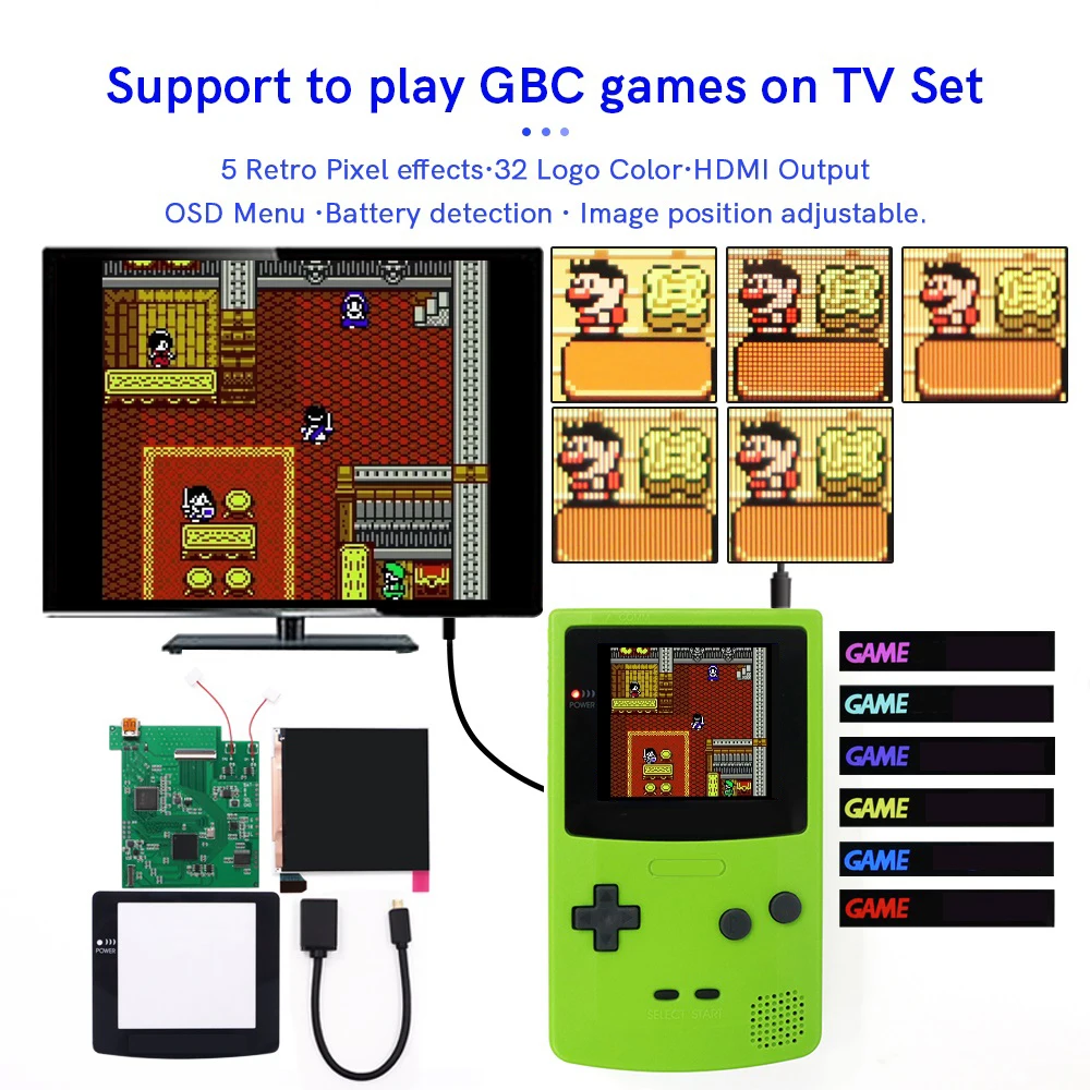 HDTV-720P-HDMI-Compatible-RETRO-PIXEL-IPS-GBC-LCD-Kit-Backlight ...