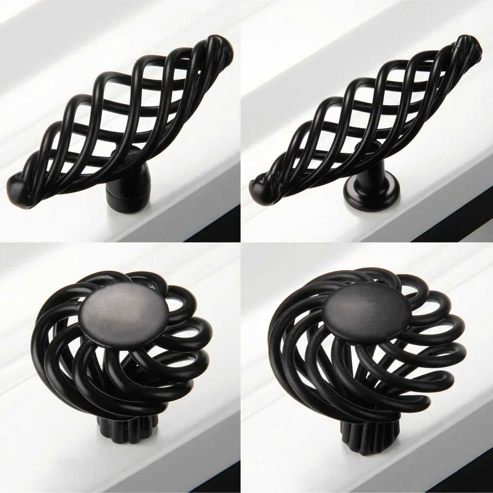 Single-Hole-Unique-Bird-Cage-Knob-Furniture-Door-Pulls-Handle-96mm ...