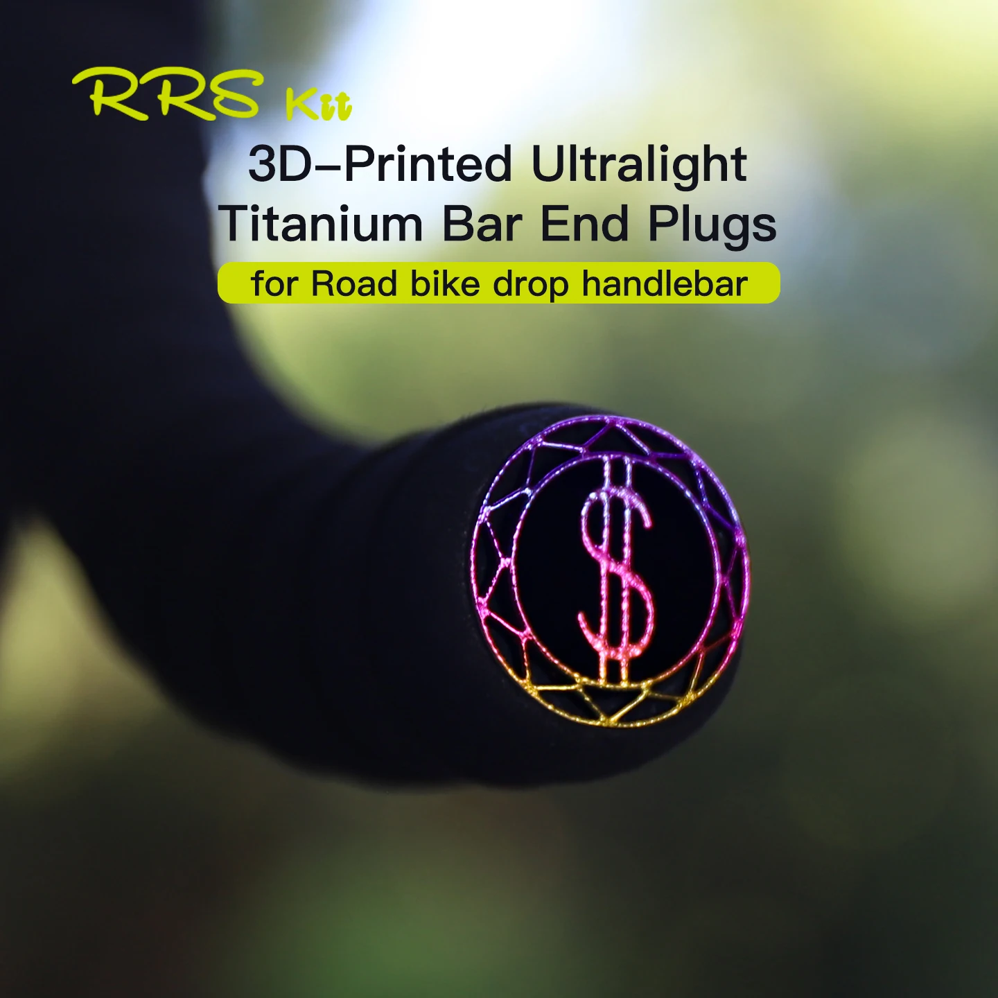 Rrskit Road Bicycle Handlebar Grip Plugs 3D Printed Ultralight Titanium ...