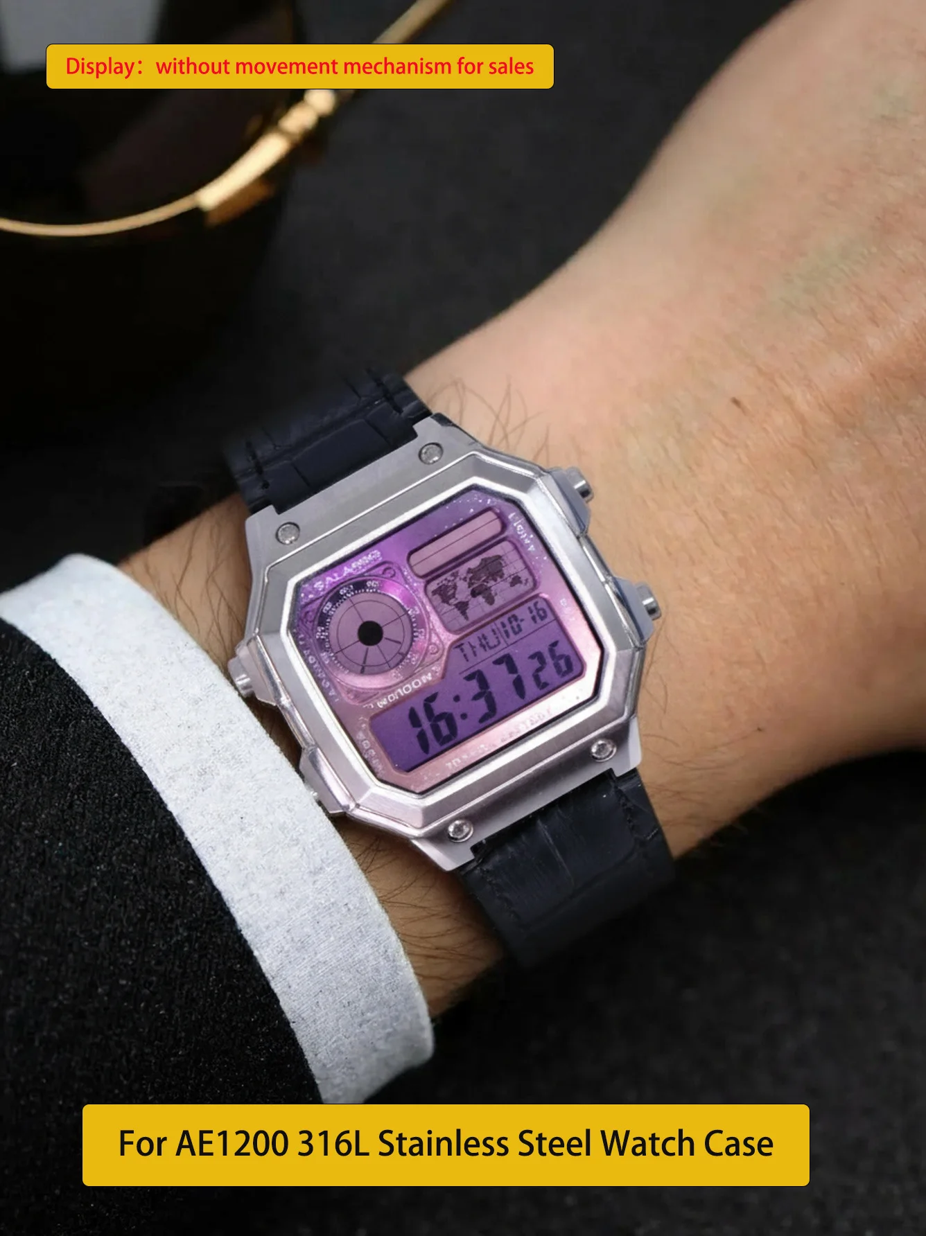 For Original AE1200 Mod Watch Case PU Materials Watch Strap AR Coat ...