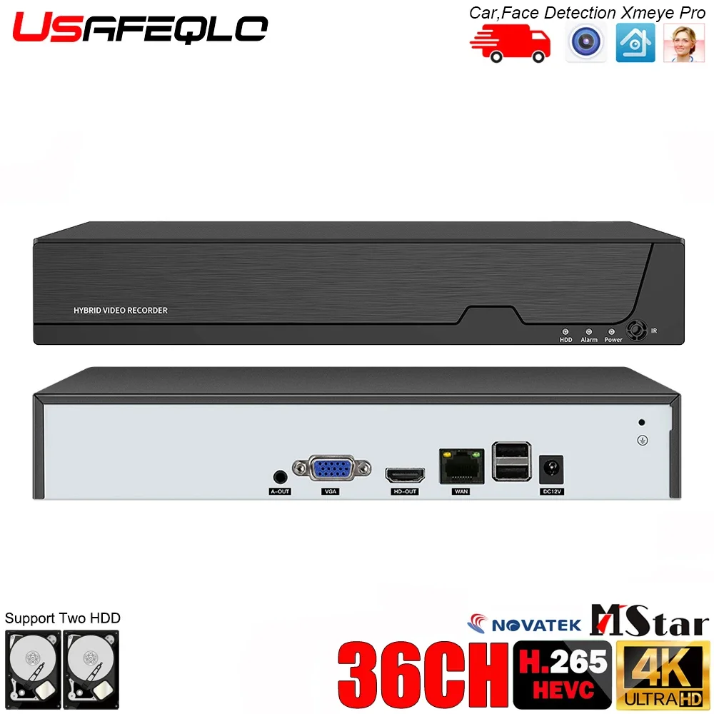 8MP-4K-36CH-H-265-NVR-DVR-Face-Detection-Security-Video-Recorder-Email ...