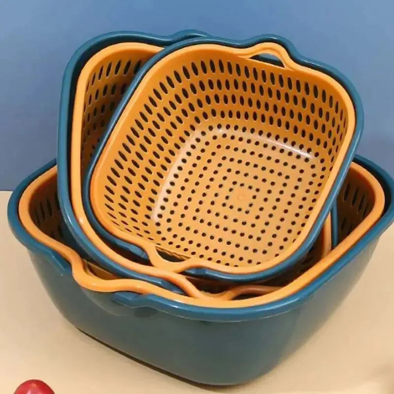 6-piece-Set-Double-Layered-Household-Vegetable-Washing-Basket-Kitchen ...